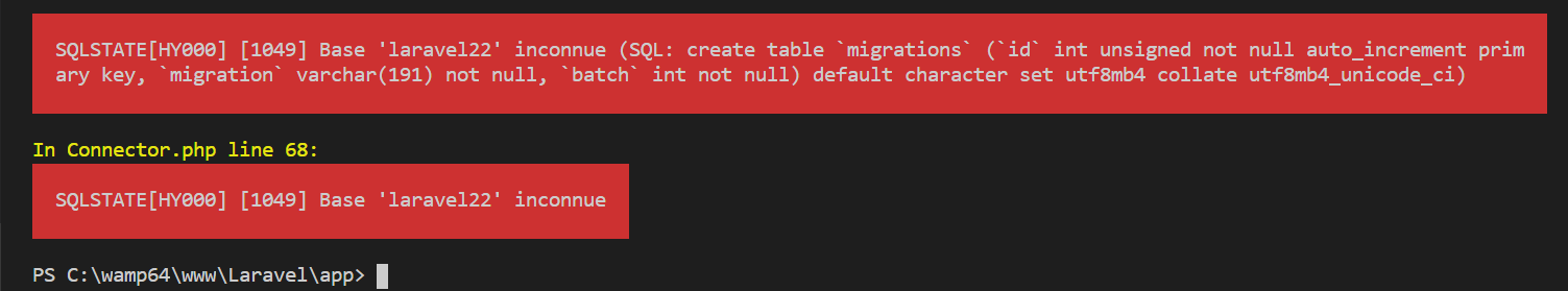 Problème Laravel And [ Php Migrate Install ] Par Syr Jay Openclassrooms